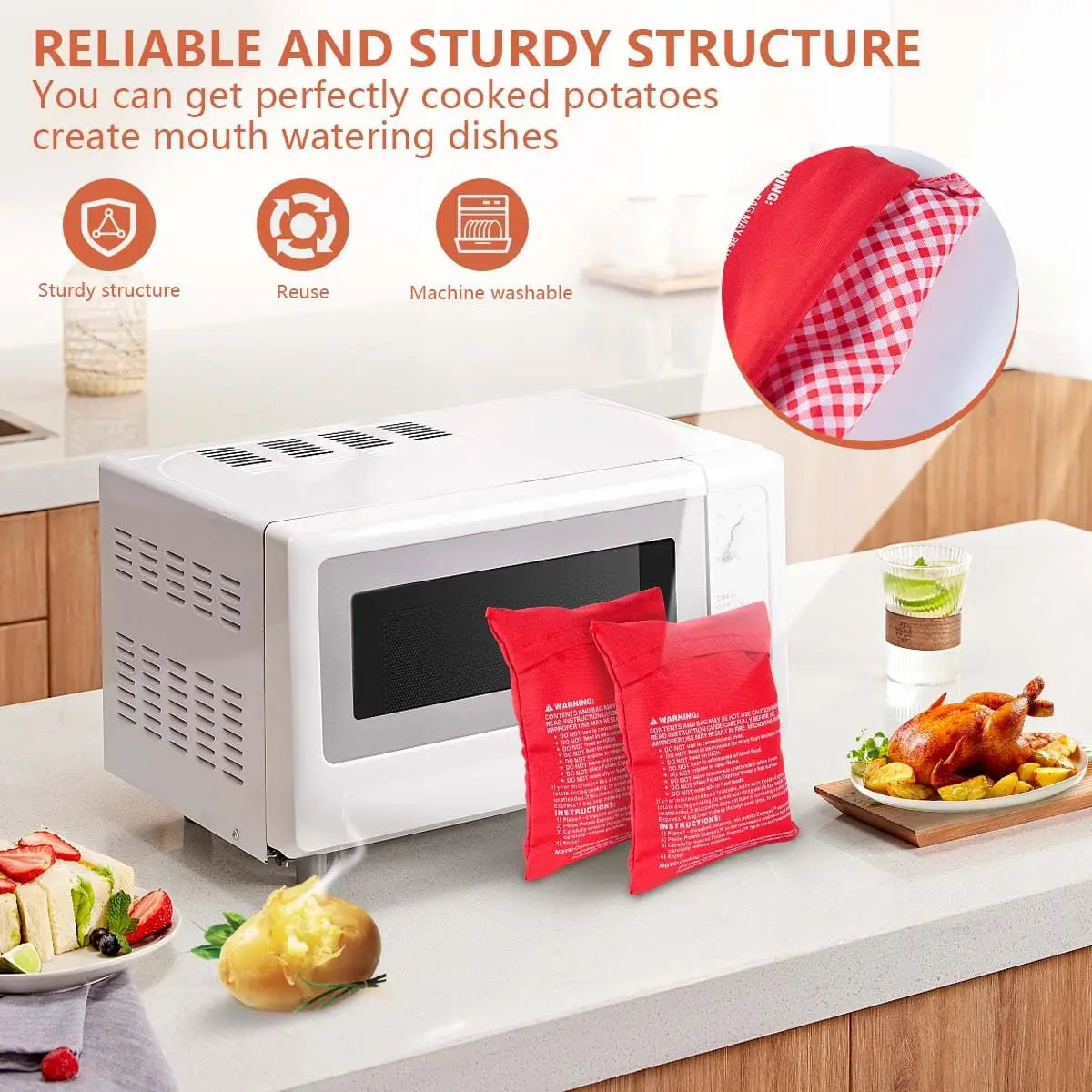 🔥 SUPER DEALS - Saco de Batatas para Micro-ondas | Cozedura Rápida e F ...