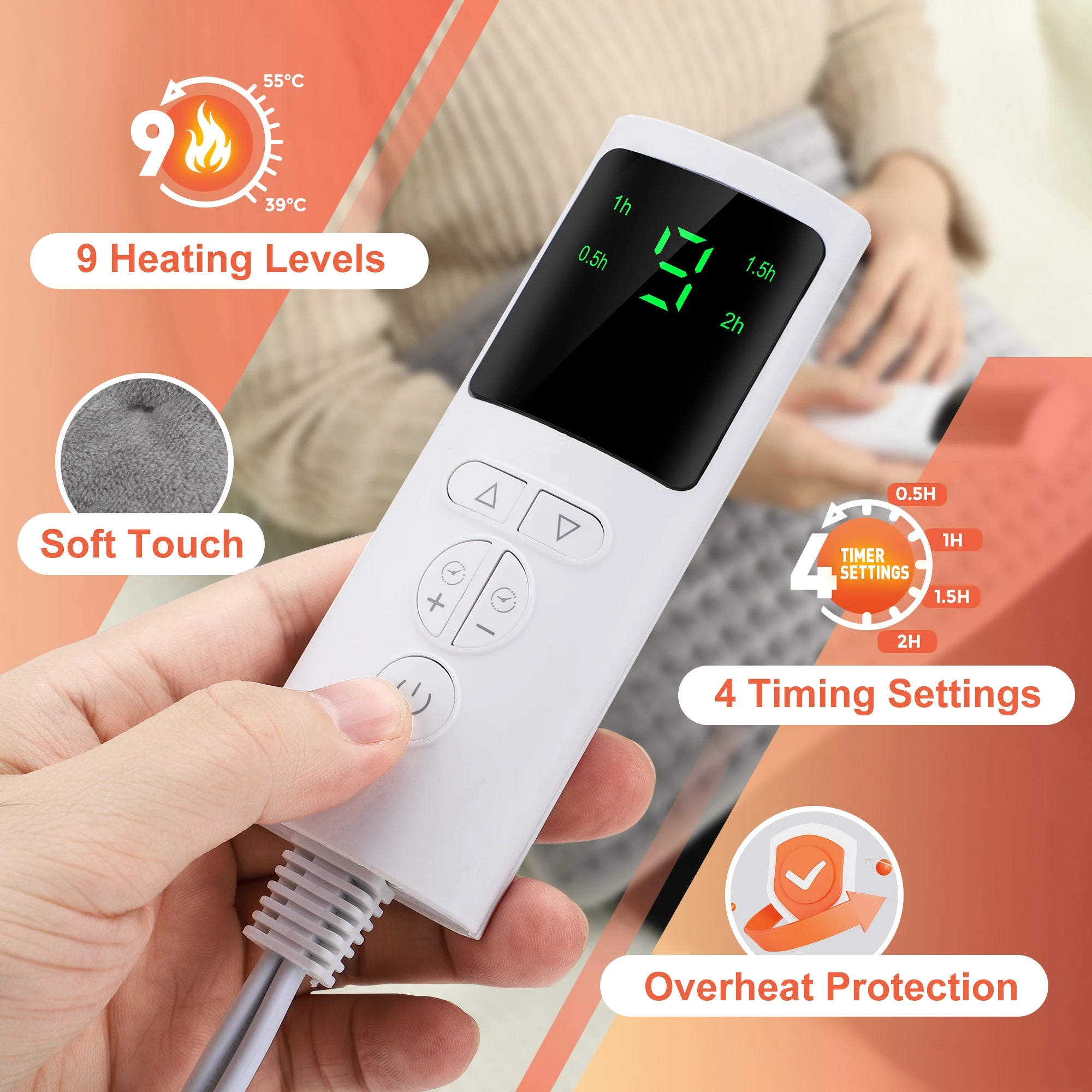 Back Heating Support Belt Electric Waist Brace With Adjustable Tempera ...