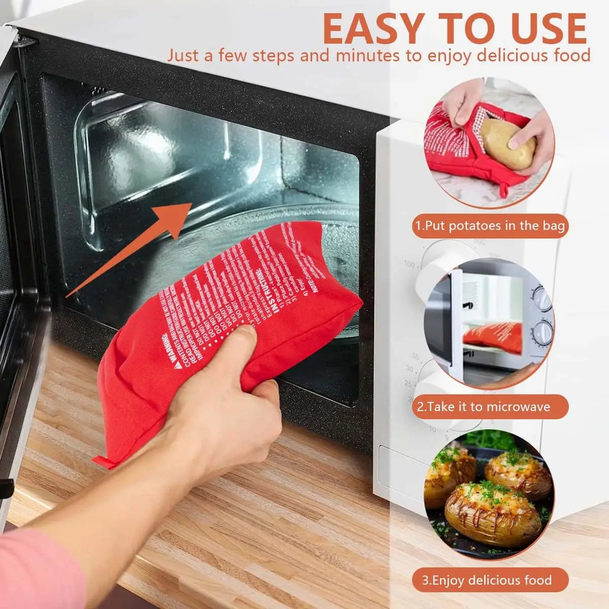 🔥 SUPER DEALS - Saco de Batatas para Micro-ondas | Cozedura Rápida e F ...